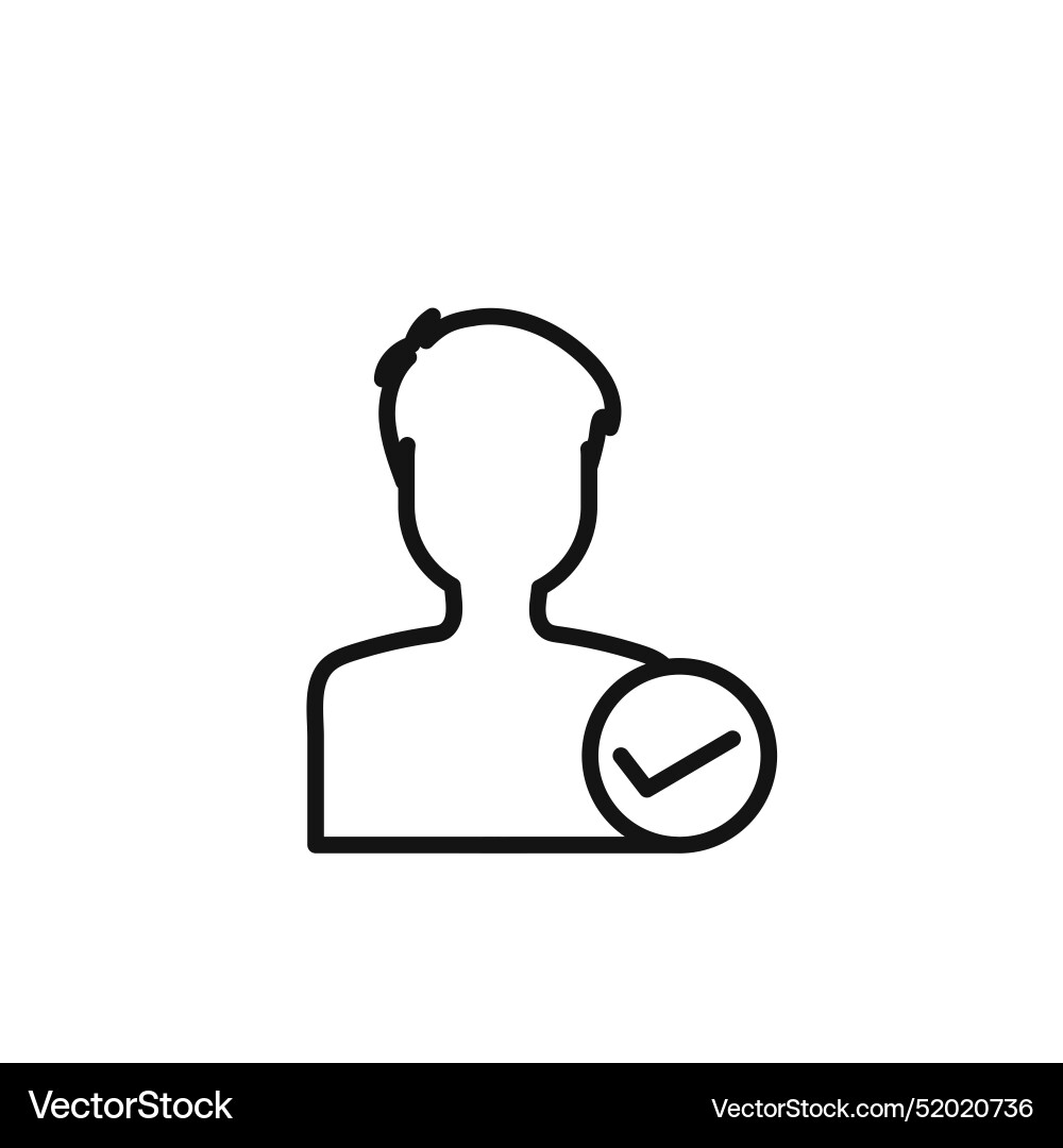 Profile check icon outline collection in black Vector Image