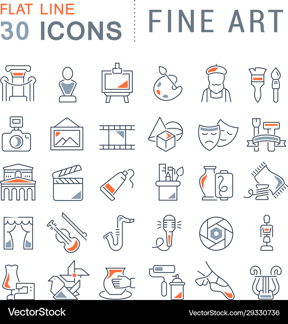 Set line icons fine art Royalty Free Vector Image