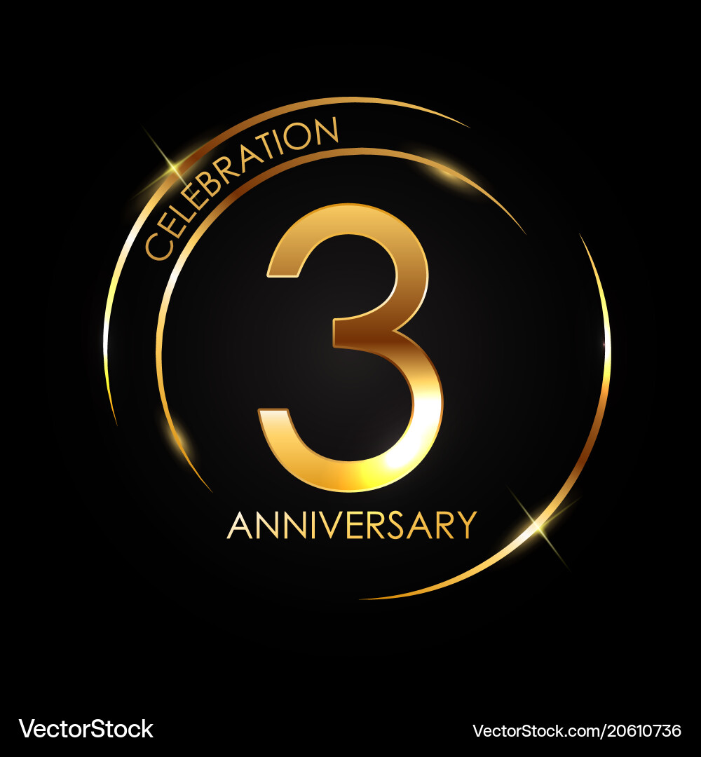 Template 3 years anniversary Royalty Free Vector Image