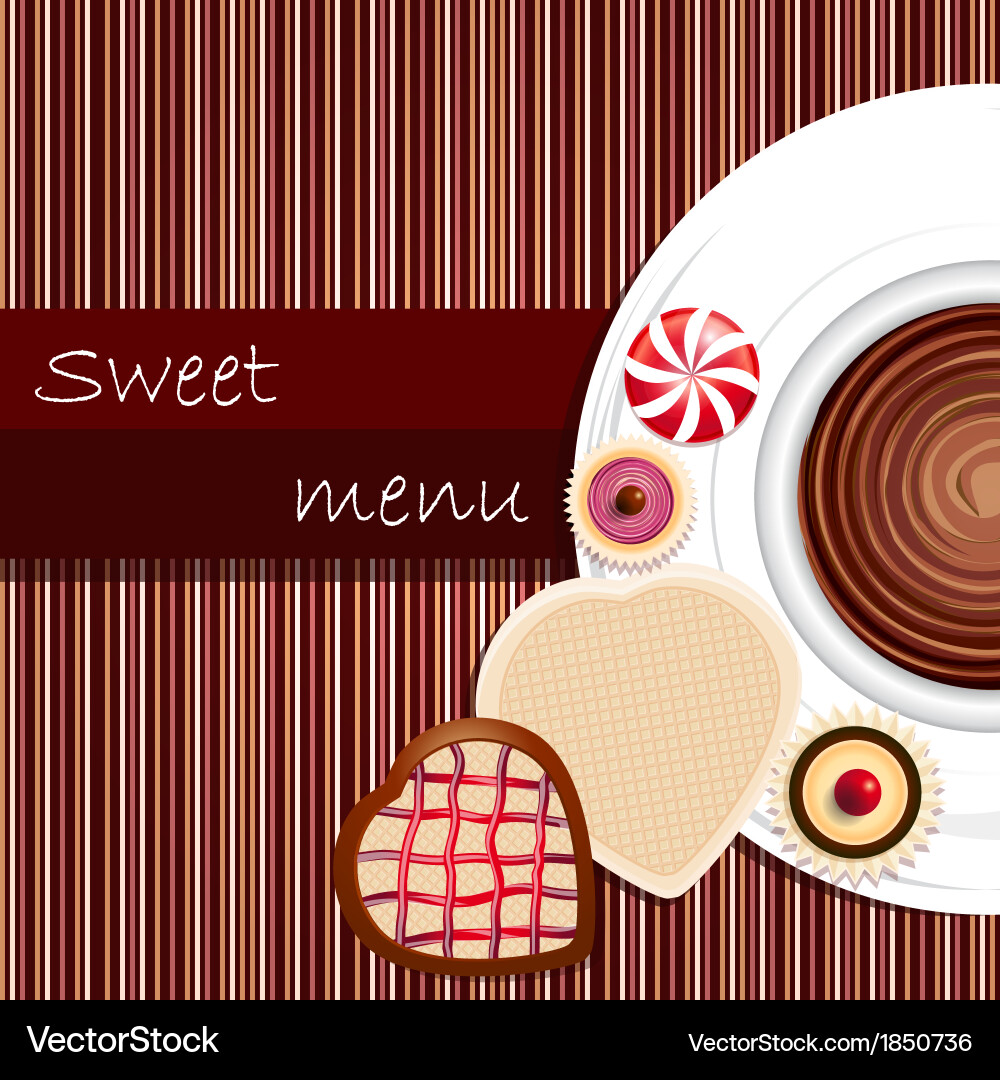Template of a sweet menu Royalty Free Vector Image