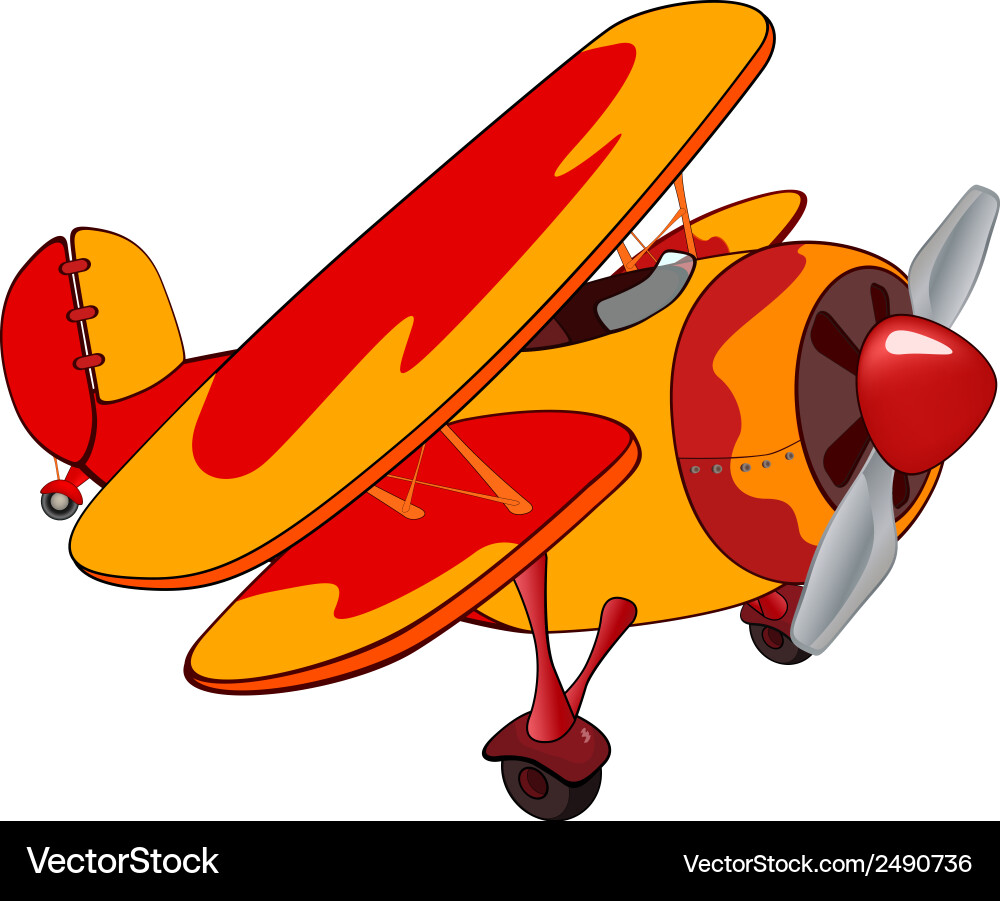 Vintage Red Biplane Royalty Free Vector Image - VectorStock