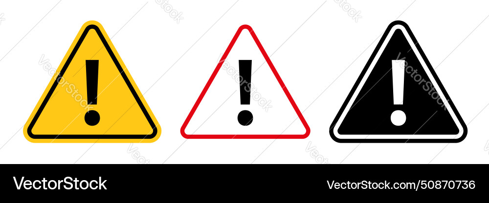 Warning attention sign icon set general alert Vector Image