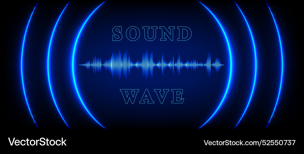 Abstract sound wave blue digital frequency Vector Image