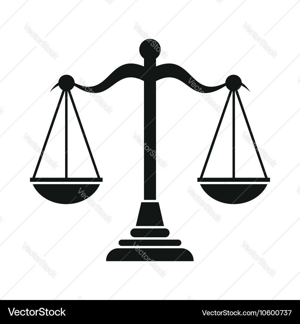 Balance scale icon simple style Royalty Free Vector Image