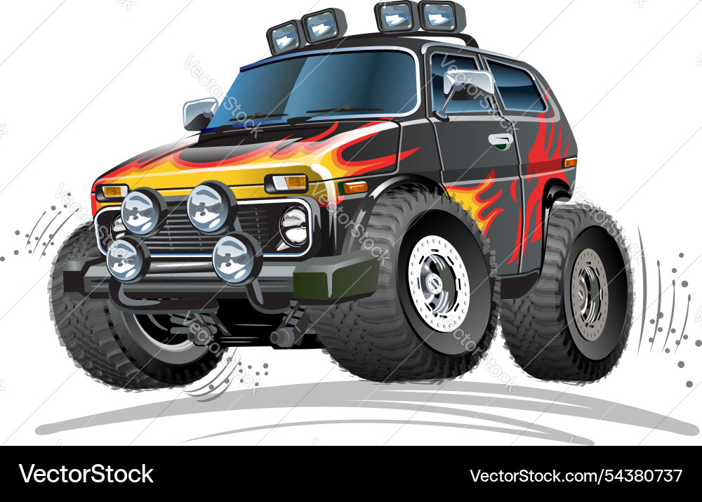 Cartoon 4x4 car Royalty Free Vector Image - VectorStock