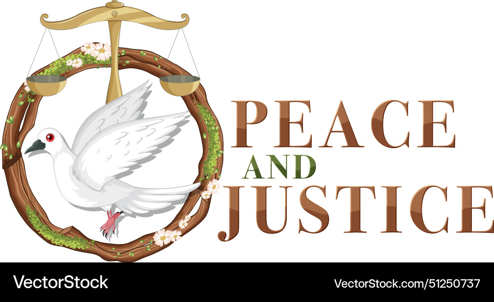 Dove with scales symbolizing peace and justice Vector Image