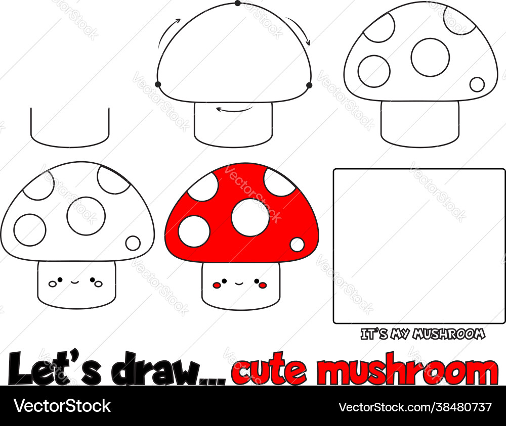 Drawing tutorial for children printable creative Vector Image