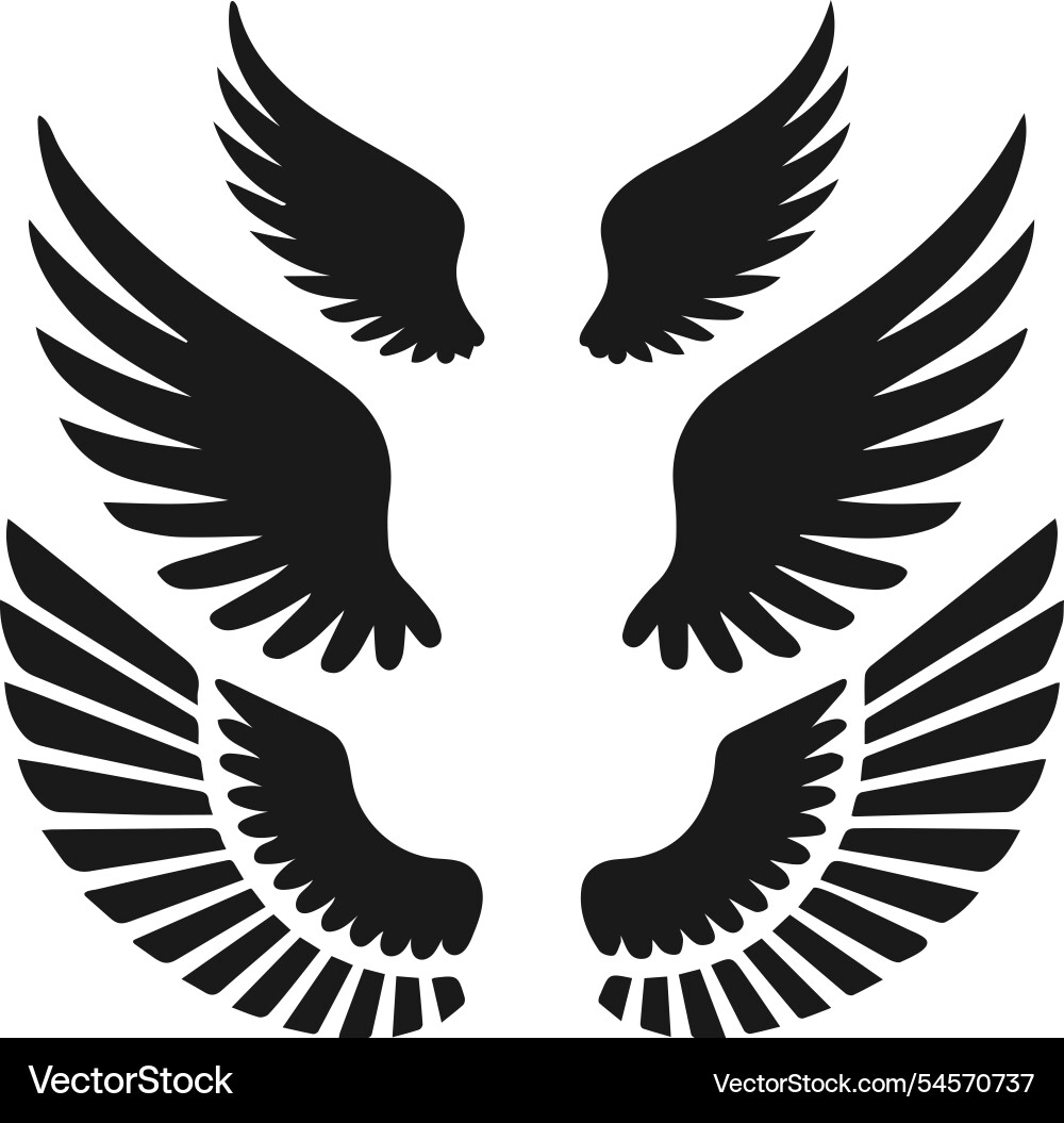 Dynamic wing icons for digital marketing Vector Image