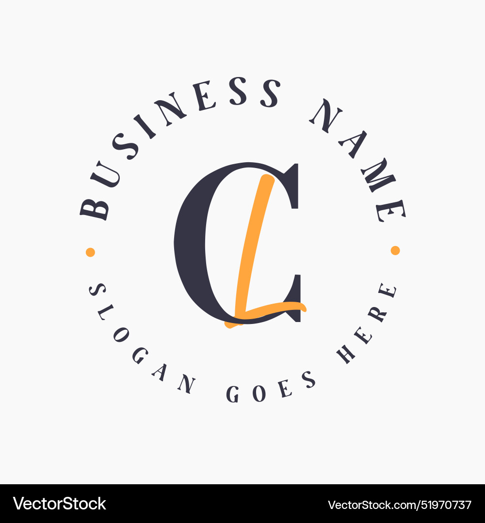 Elegant letter cl initials logo for corporate Vector Image