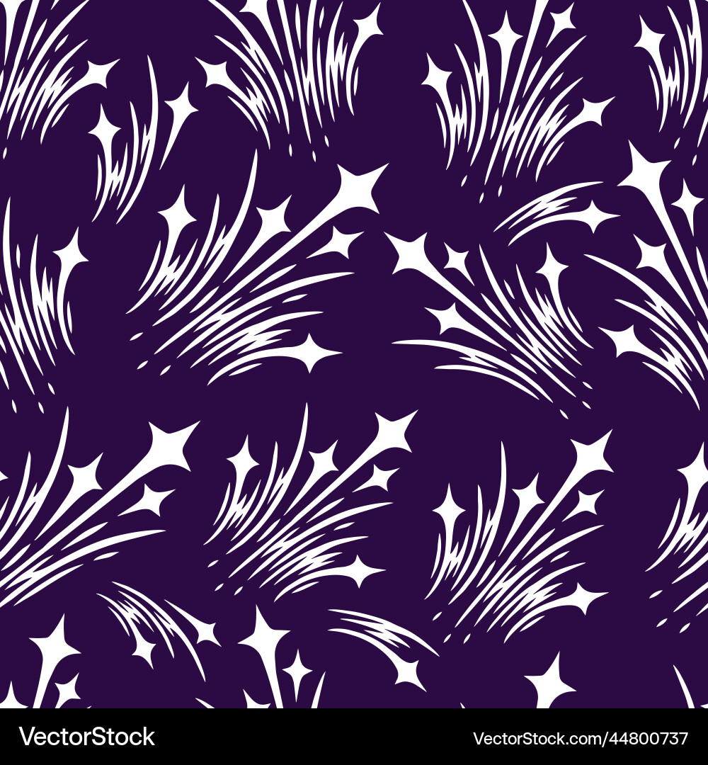 Fireworks monochrome pattern seamless vintage Vector Image