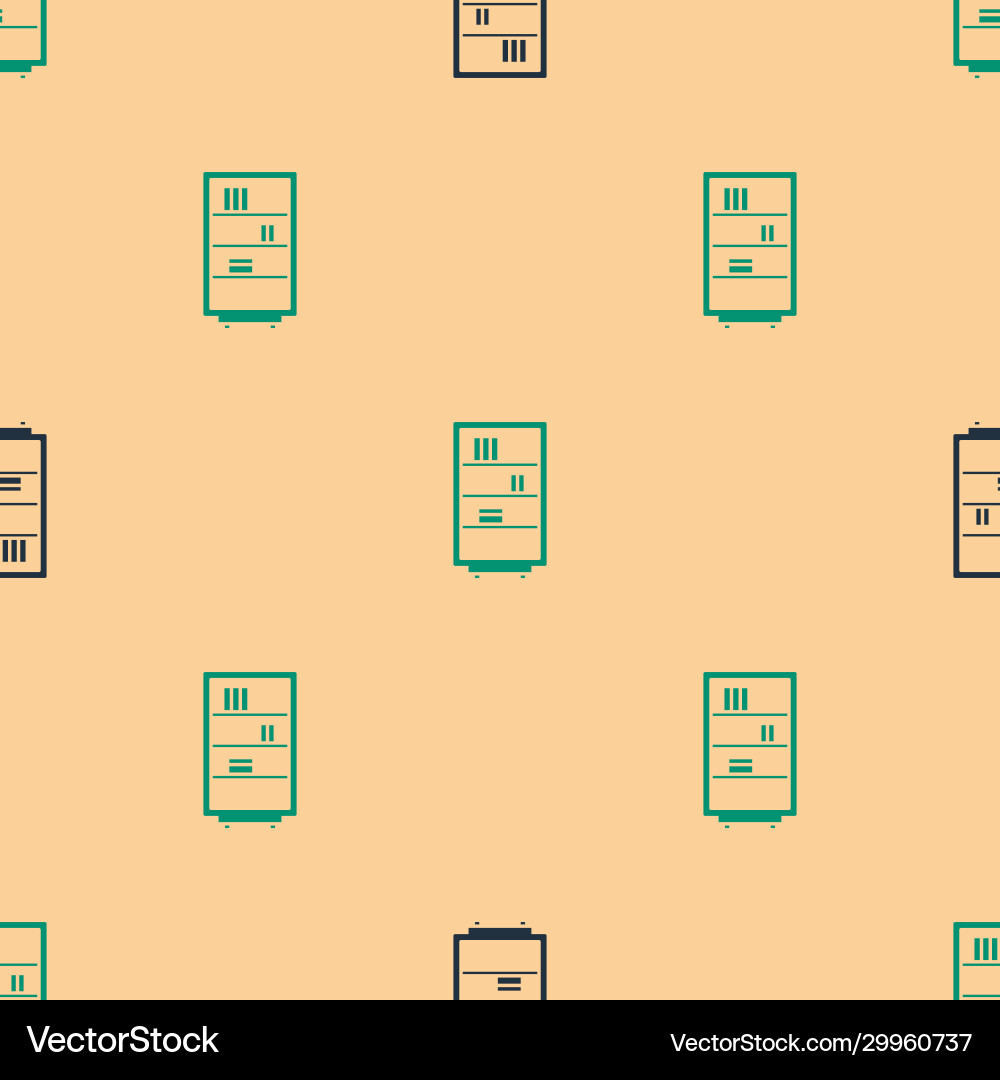 Green and black library bookshelf icon isolated Vector Image