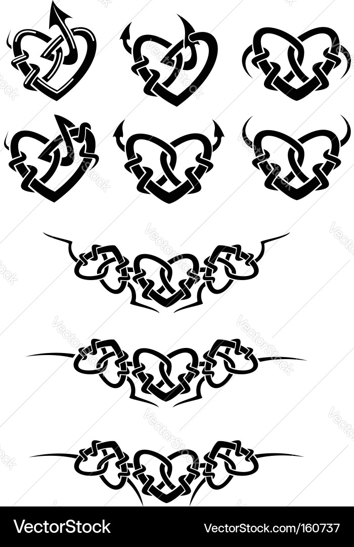 Heart tattoos Royalty Free Vector Image - VectorStock