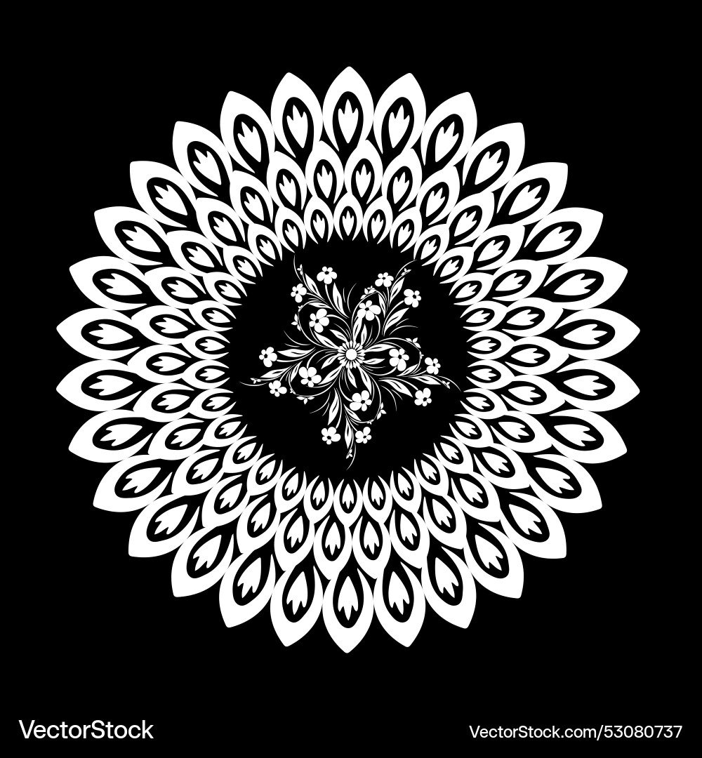 Mandala with floral ornament image Royalty Free Vector Image