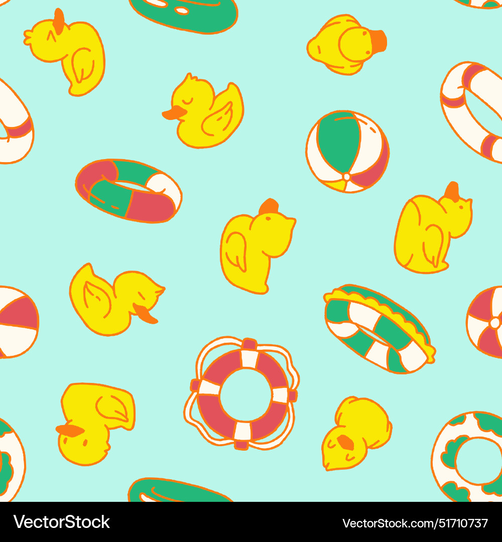 Rubber duck swim seamless pattern for print Vector Image
