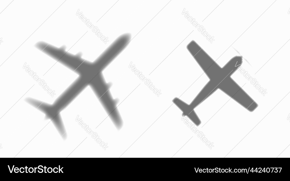Shadows of two planes with blurry edges flat Vector Image