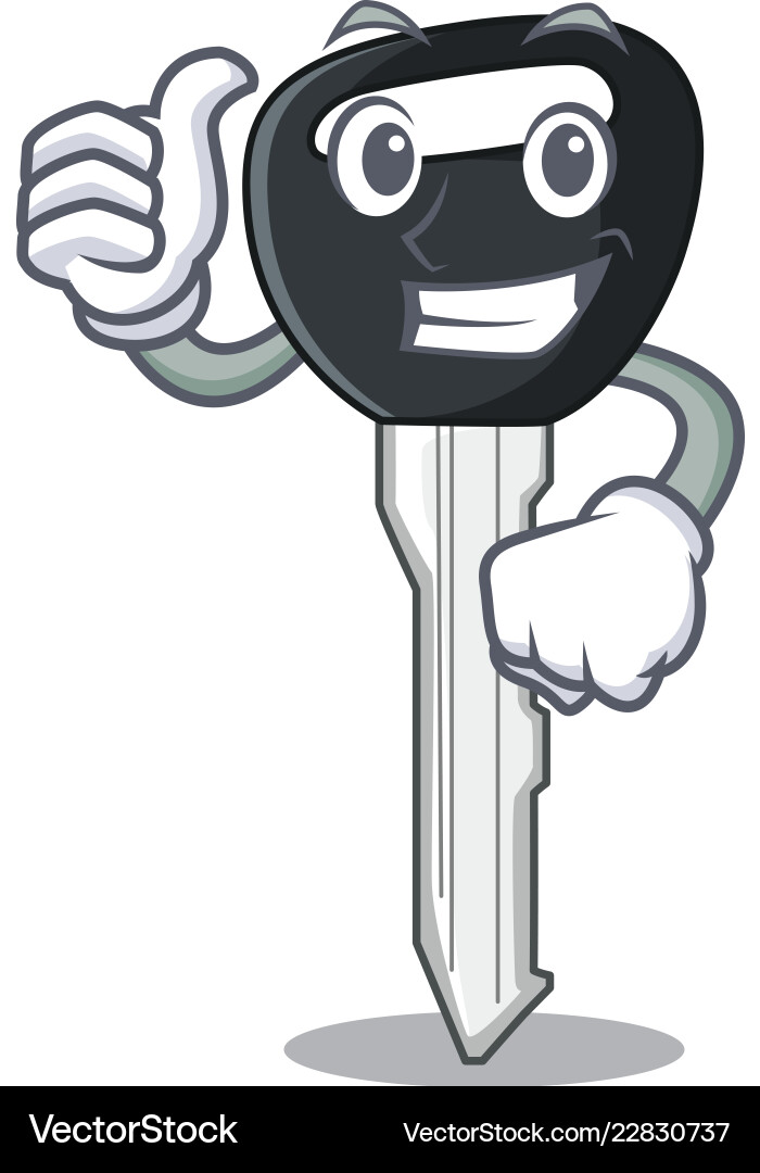 Thumbs up car key with remote cartoon control Vector Image