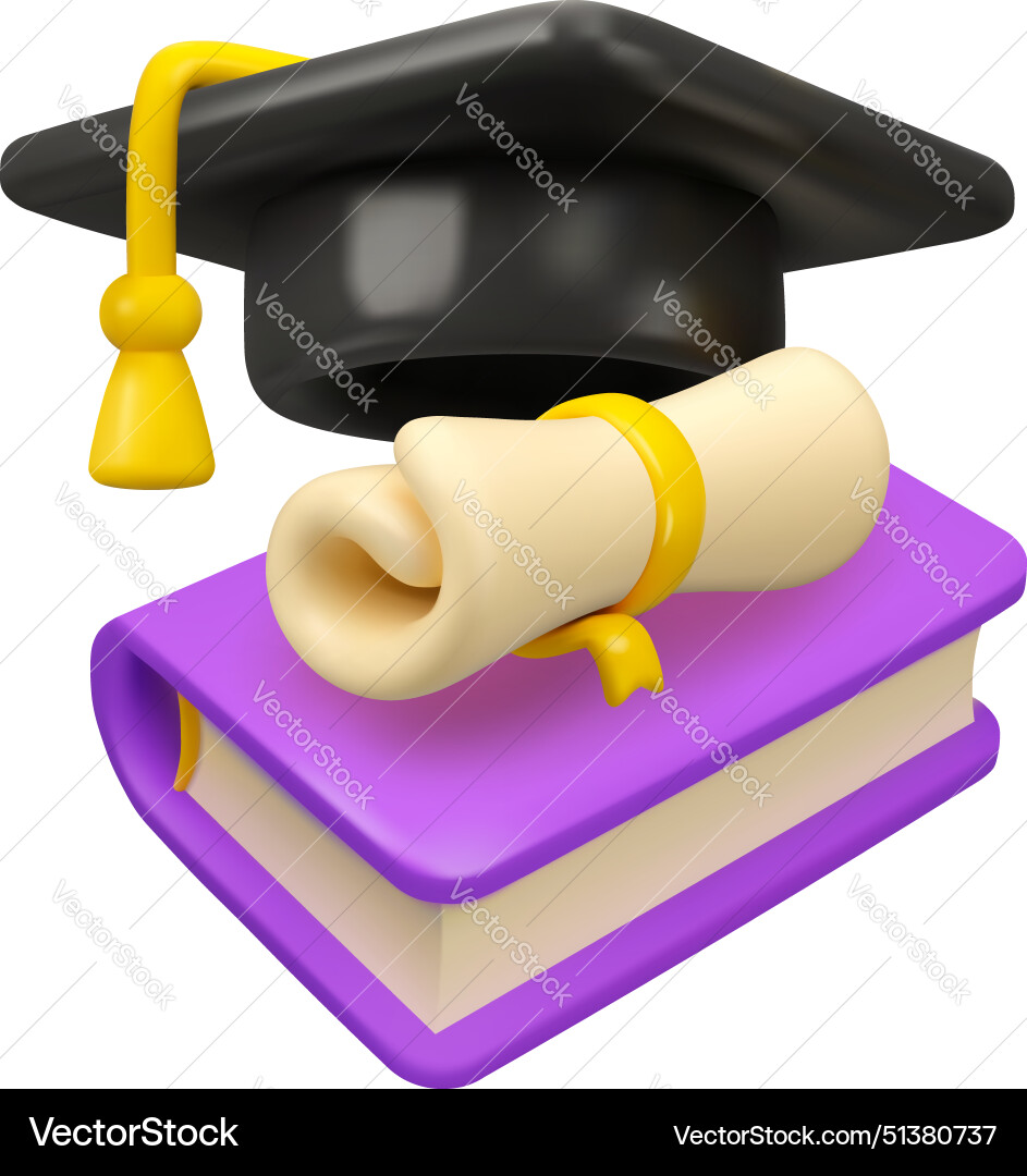 University learning 3d icon Royalty Free Vector Image