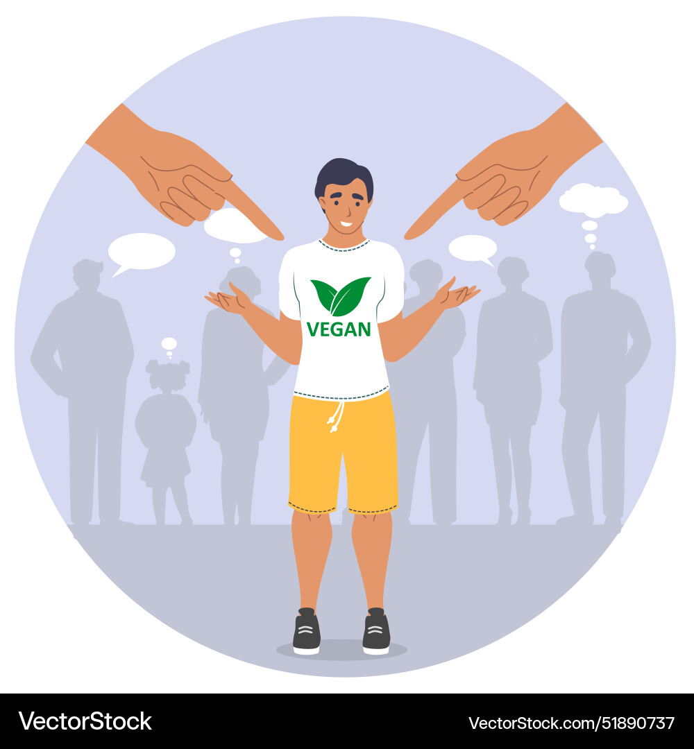 Vegan social pressure and discrimination Vector Image