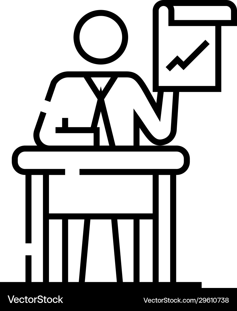 Advisory line icon concept sign outline Royalty Free Vector