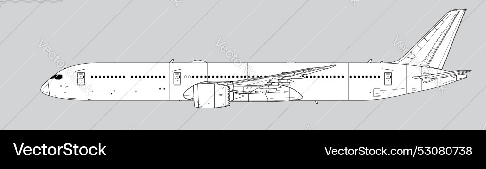Boeing 787-10 dreamliner Royalty Free Vector Image