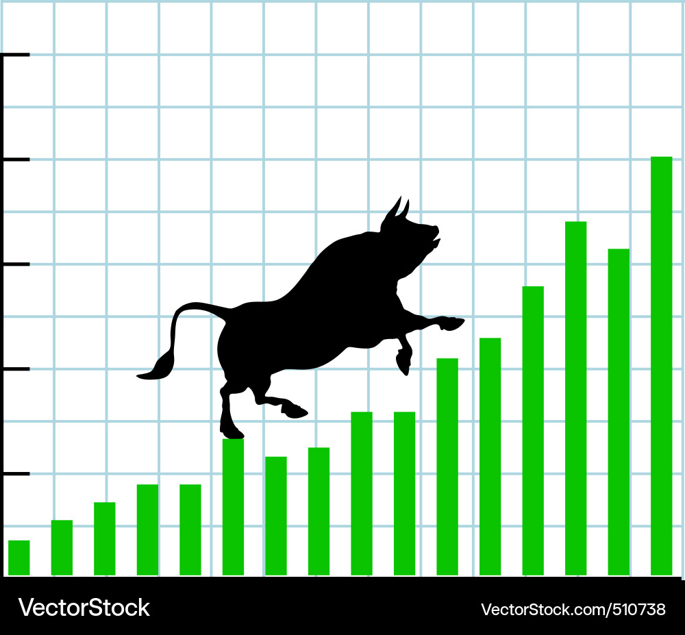 Bull Market Rise Stock Chart Royalty Free Vector Image
