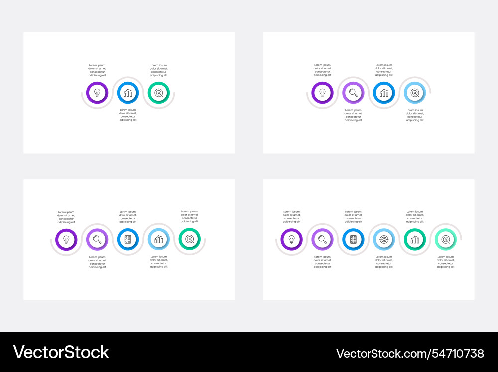 Collection of circle timeline infographic Vector Image