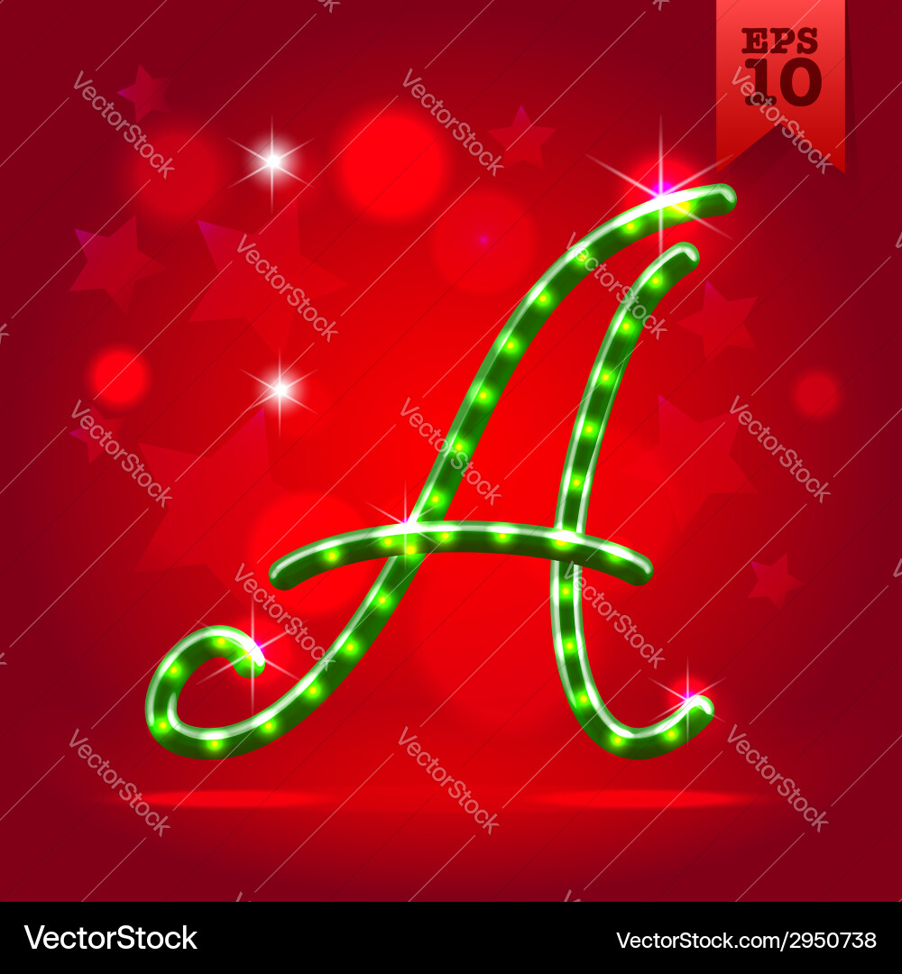 Electric green garland year abc Royalty Free Vector Image