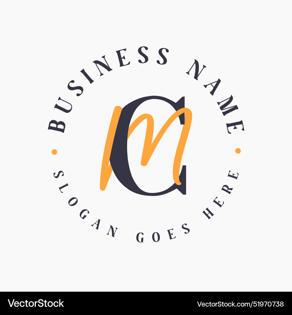 Elegant letter cm initials logo for corporate Vector Image