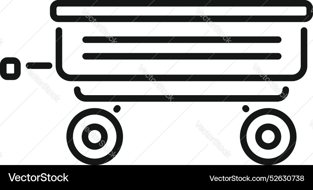 Empty wooden wagon standing on wheels ready Vector Image