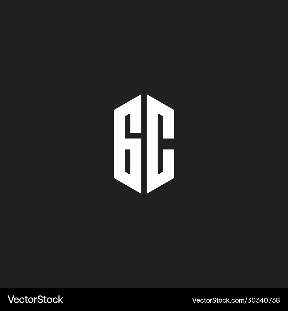 Gc logo monogram with hexagon shape style design Vector Image