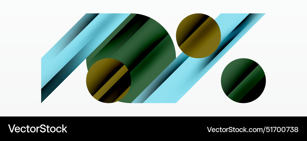 Geometric diagonal line and circle shape wide Vector Image