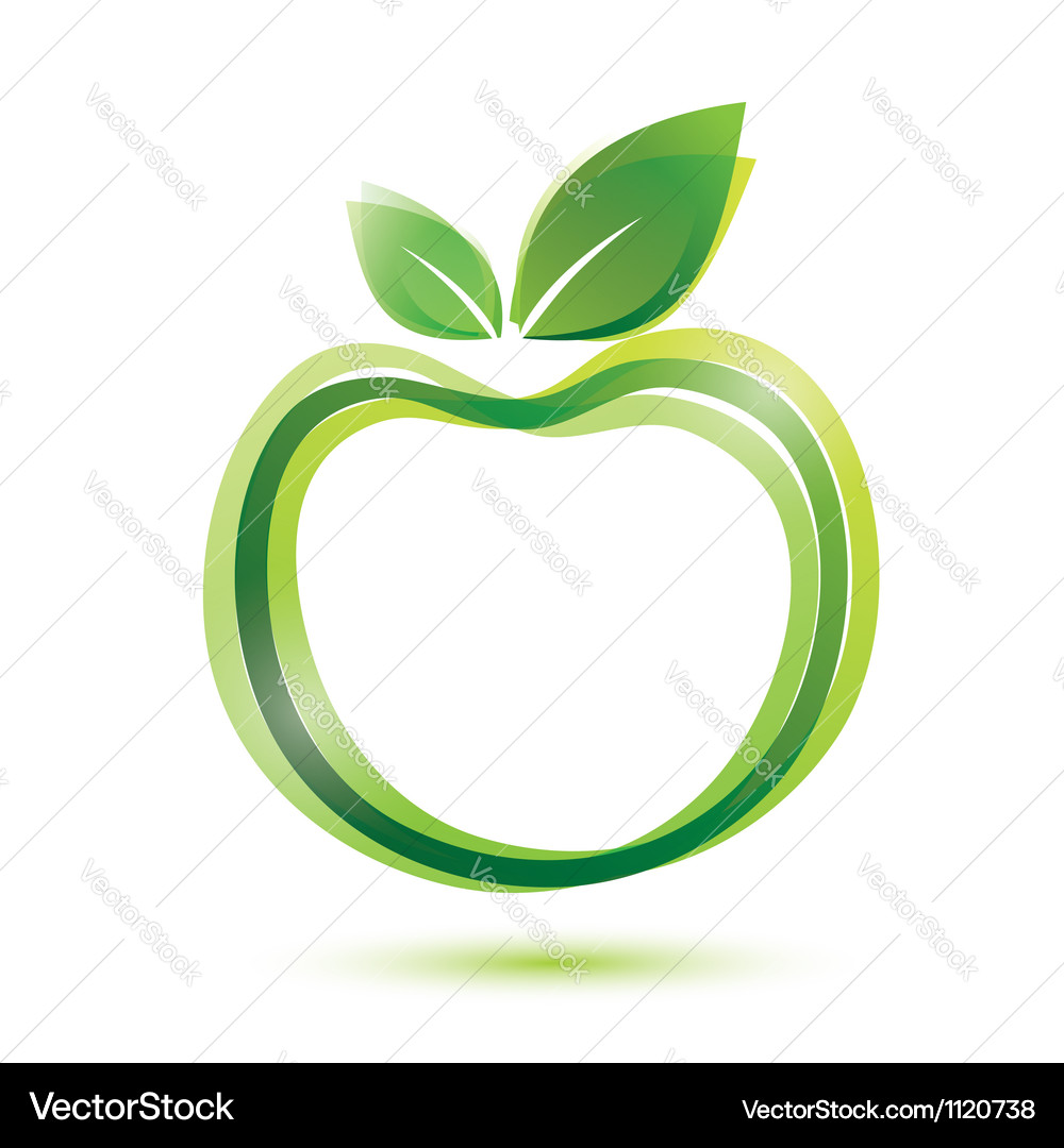 Green apple Royalty Free Vector Image - VectorStock
