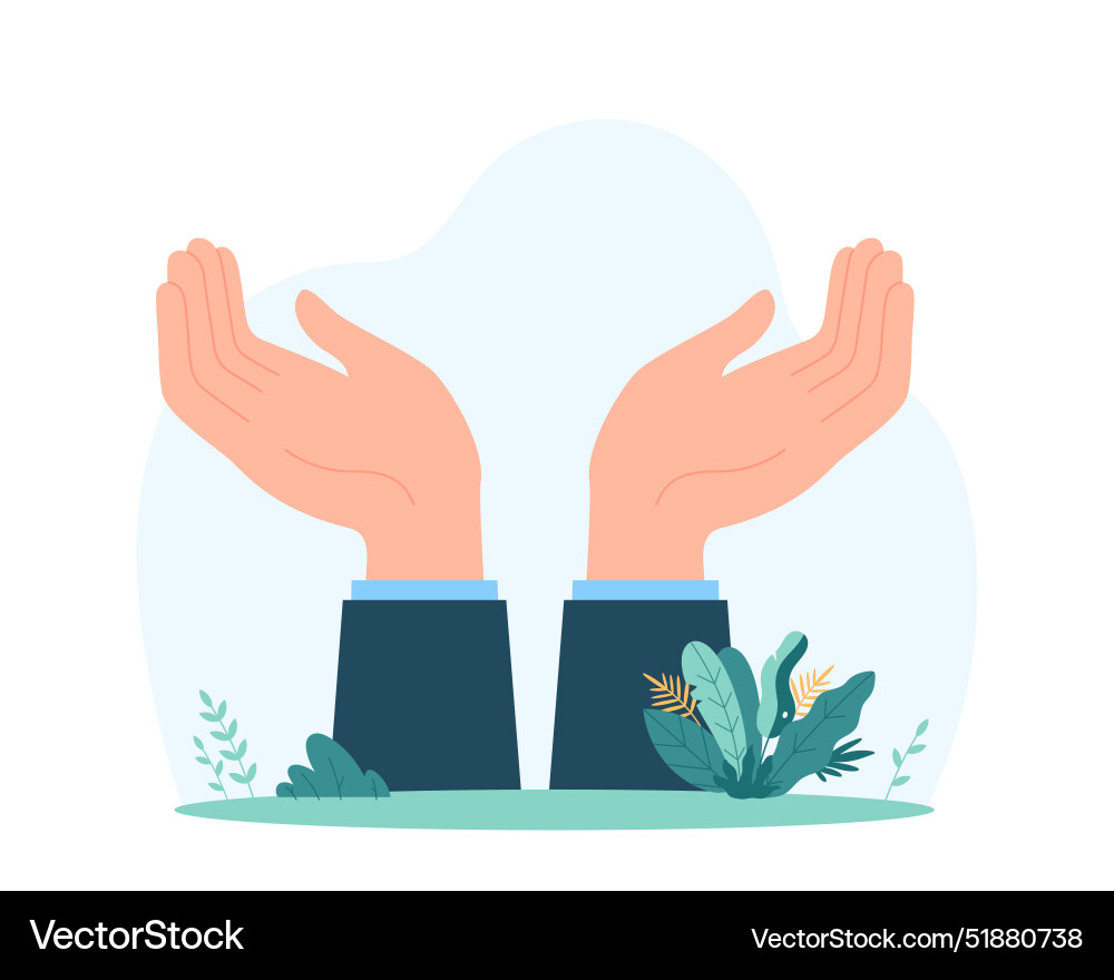 Hands raised in supportive gesture concept Vector Image