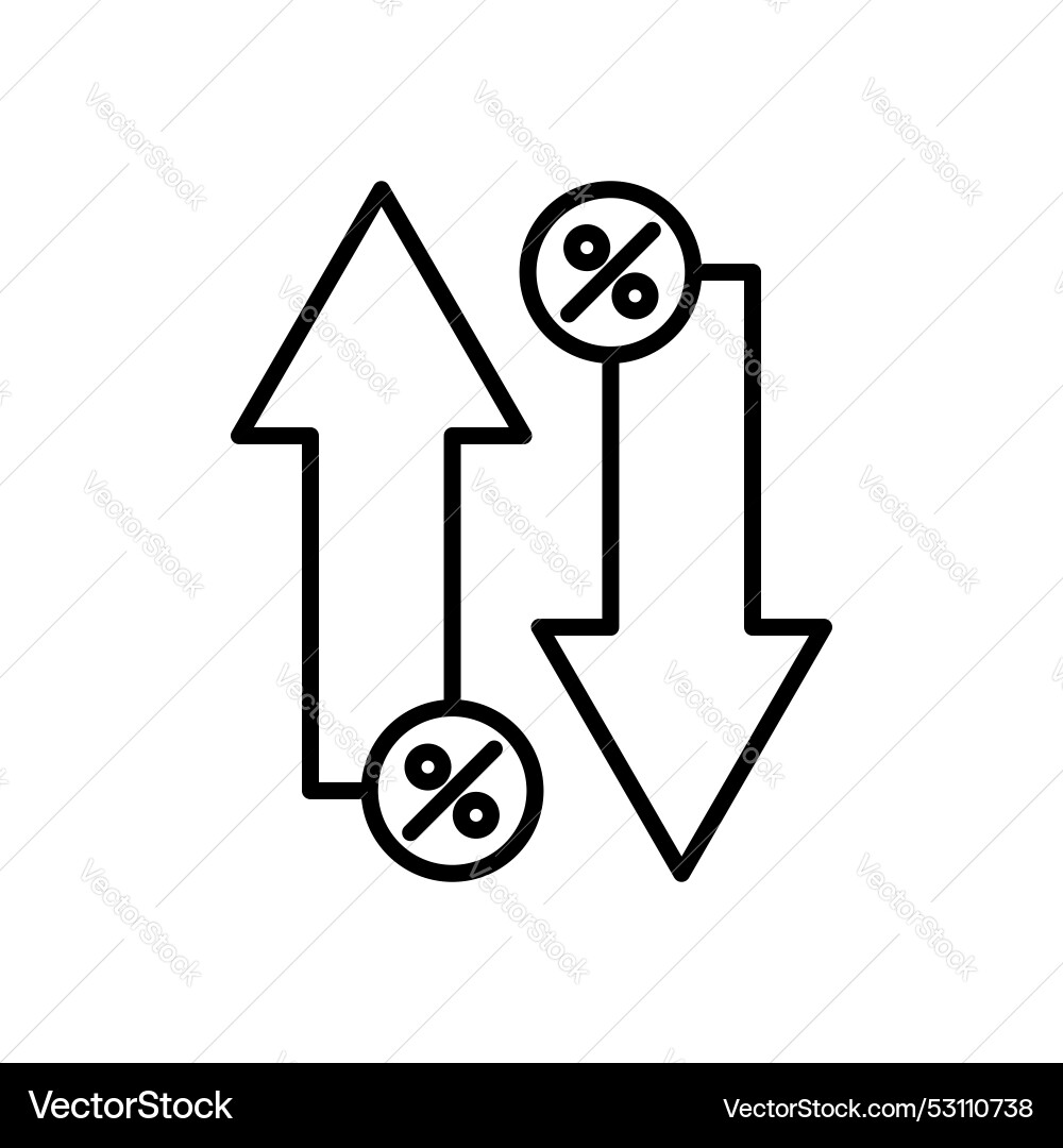 High and low percent arrow icon Royalty Free Vector Image