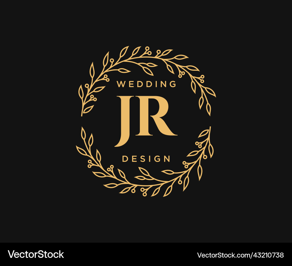 Jr initials letter wedding monogram logos Vector Image