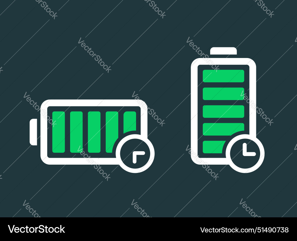 Long battery life icon in flat style Royalty Free Vector