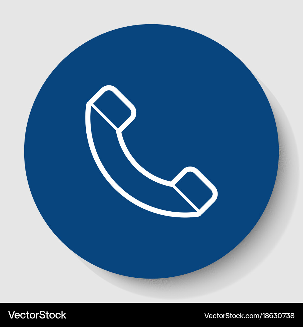 Phone sign white contour Royalty Free Vector Image