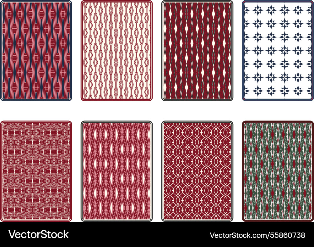 Playing card deck cover design set back side Vector Image