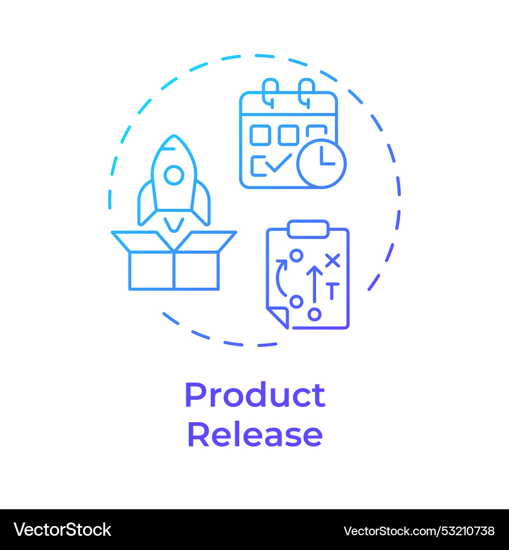 Product release blue gradient concept icon Vector Image
