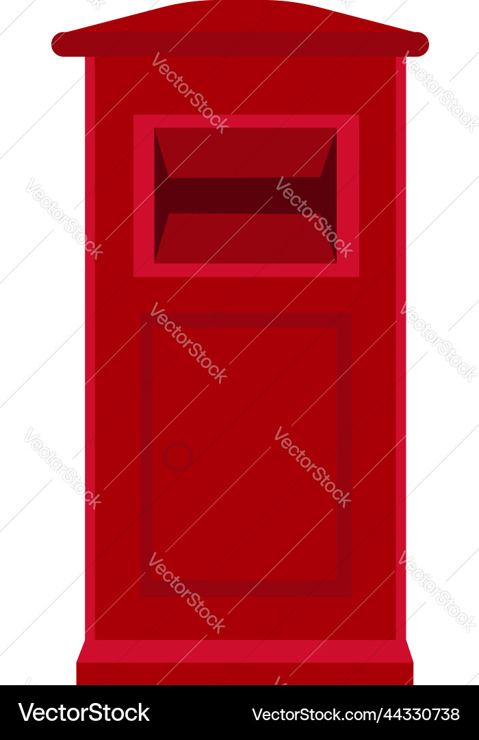 Red post letter box on a white background Vector Image