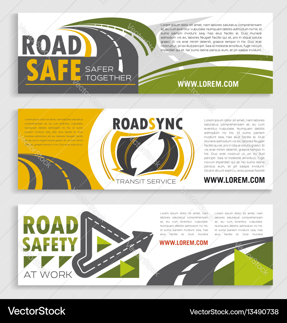 Road Safety Transit Banner Royalty Free Vector Image