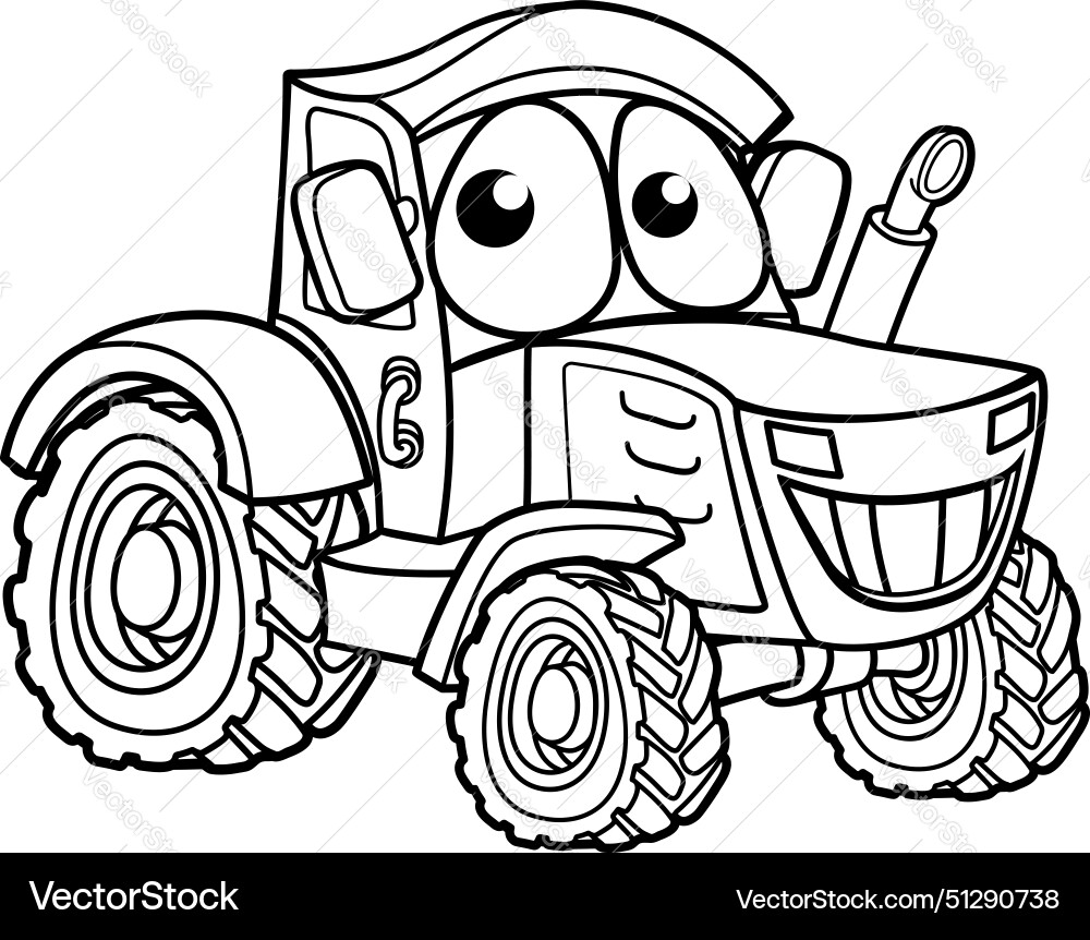 Tractor cartoon character Royalty Free Vector Image