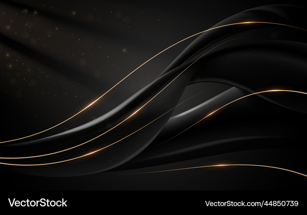 Abstract black and gold lines background Vector Image