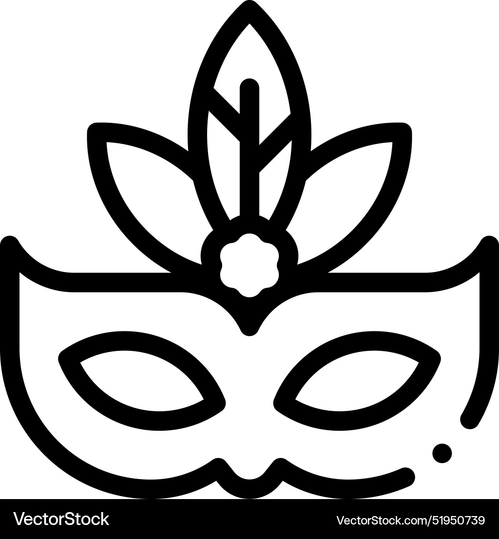 Carnival mask icon thin linear style design Vector Image