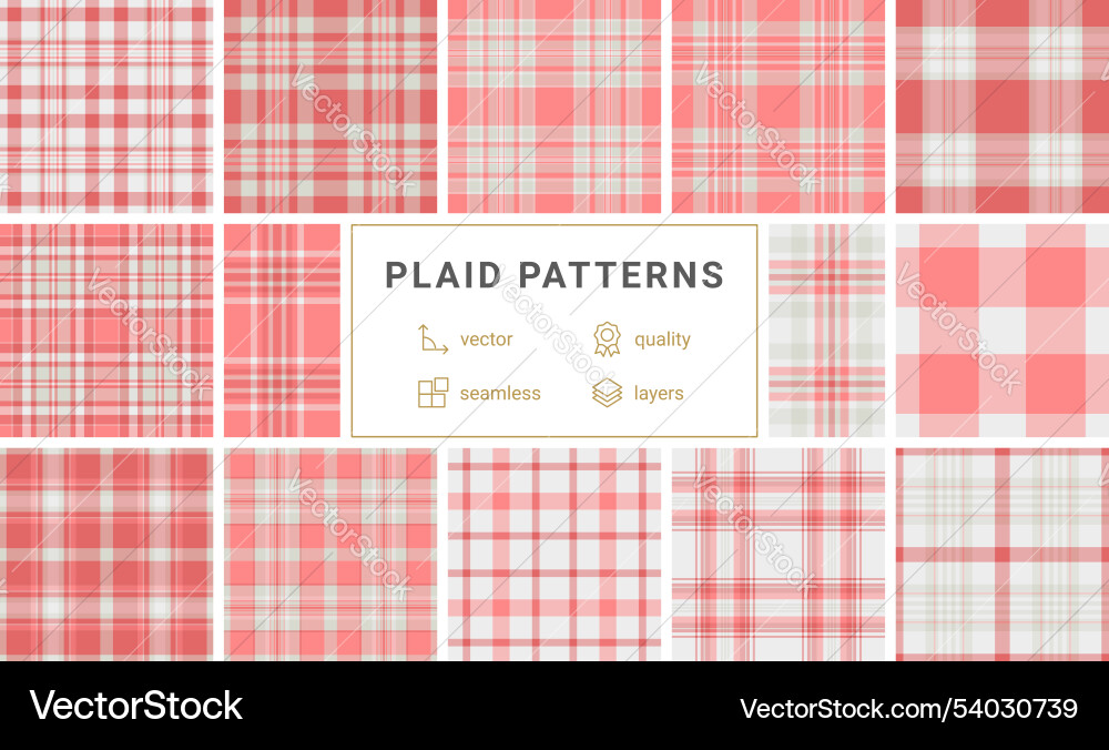 Classic plaid textile patterns featuring Vector Image