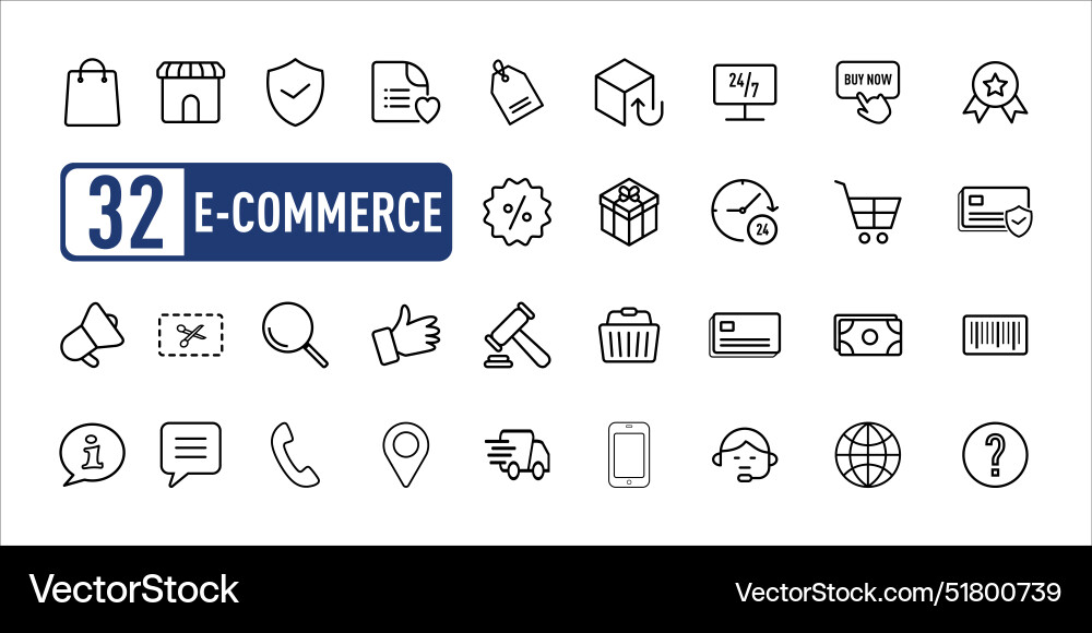E-commerce icon set Royalty Free Vector Image - VectorStock