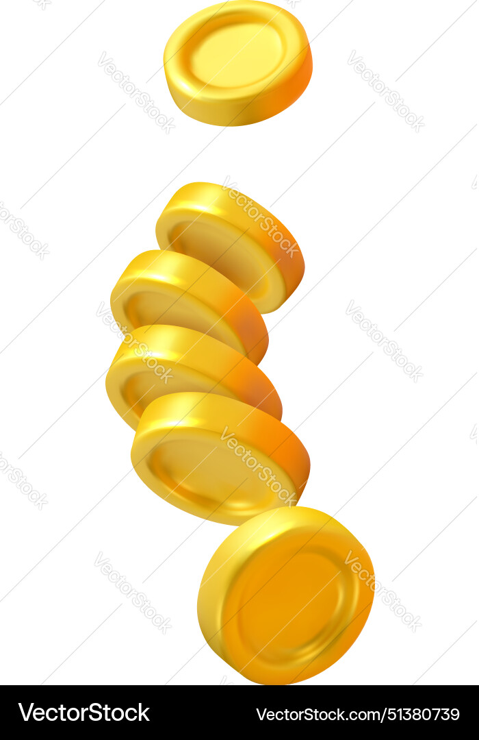 Flying coins Royalty Free Vector Image - VectorStock