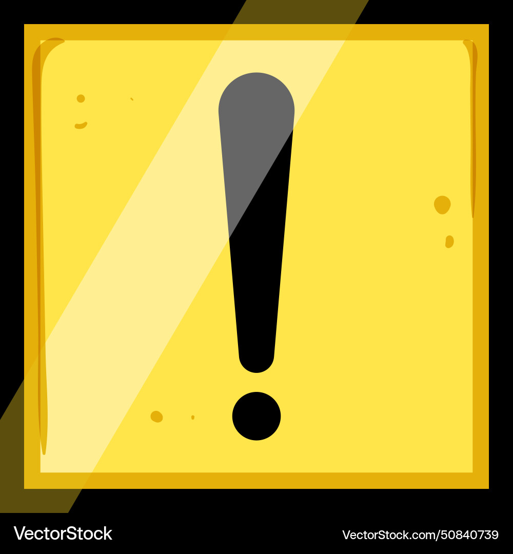 Hazard yellow warning sign cartoon Royalty Free Vector Image