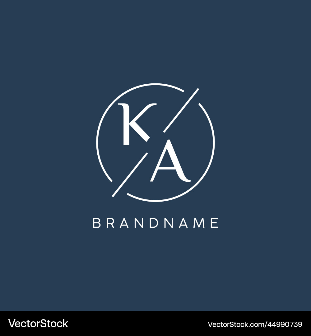 Initial letter ka logo monogram with circle line Vector Image