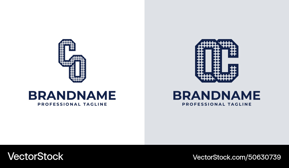 Letters co and oc dot monogram logo suitable Vector Image